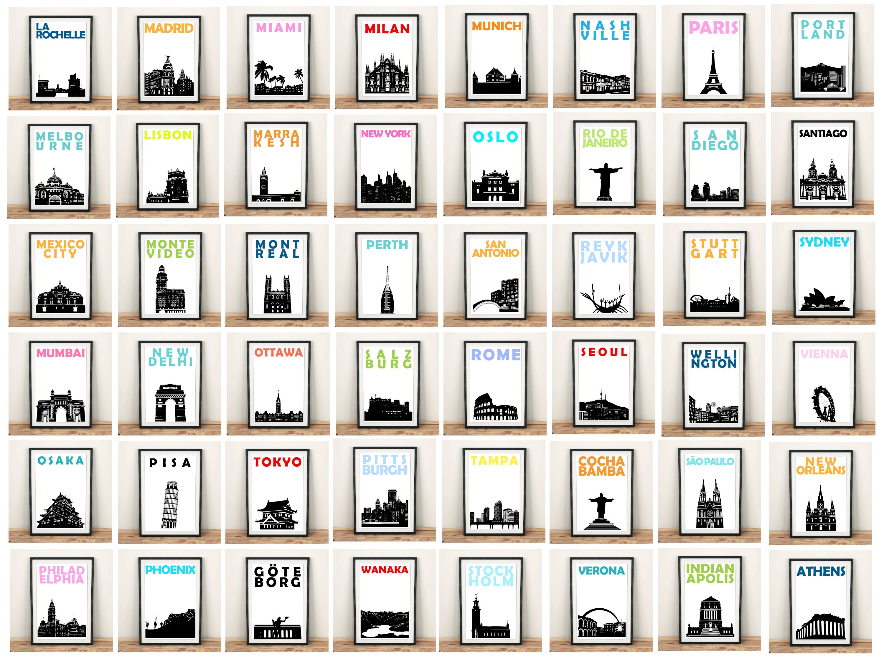 City Prints: Set of 3 Prints, Travel Memories, City Art Print ...
