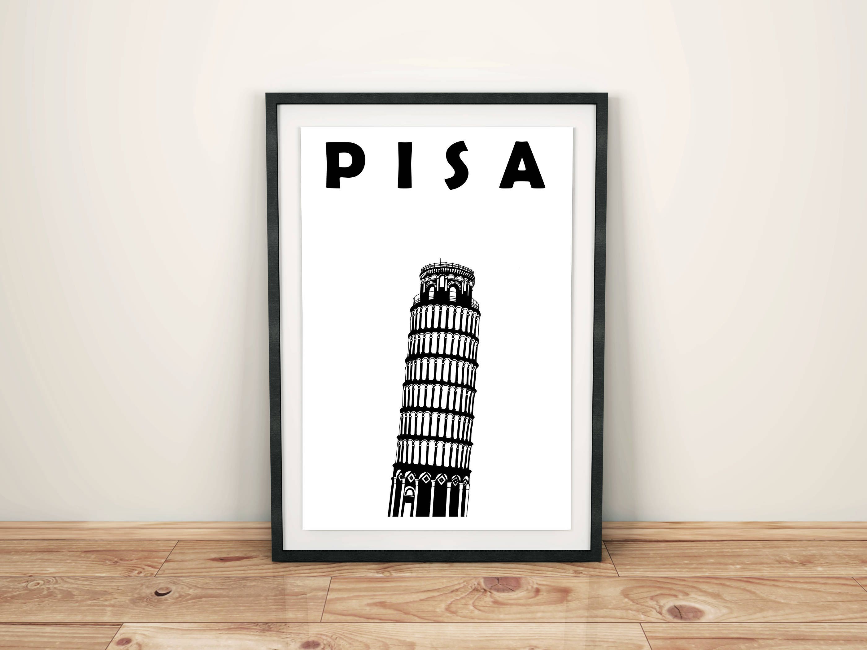 Italian Art Italy Poster Pisa Tower Pisa Print Italian Travel Poster ...