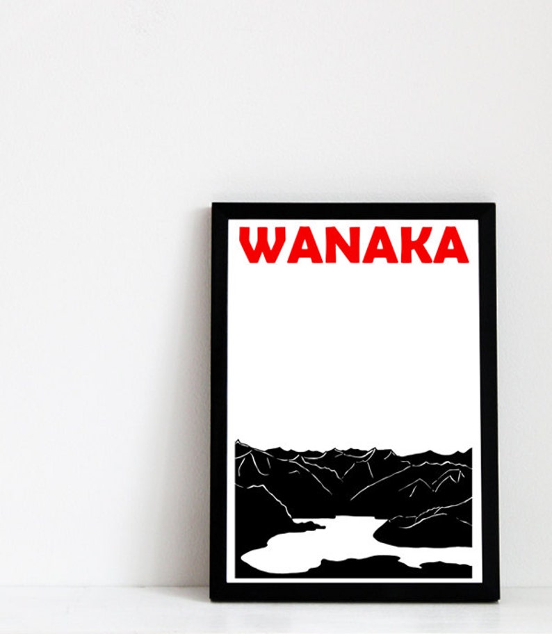 Wanaka Print, New Zealand Art, Wanaka Poster, Wedding Art Gift, New ...