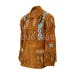 Men's Suede Leather Western Jacket: Native American Cowboy Fringed Coat ...