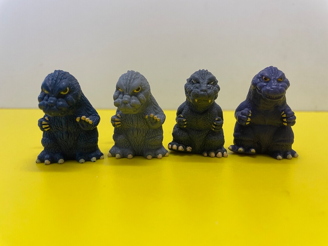 Godzilla SD Godzilla Monster Minifigure Vintage 4 Types 2 Inch Tall 6-7 ...