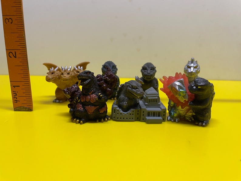 Godzilla Finger Puppets 7 Types Vintage Mini Figure Japan 1.5 Inches ...
