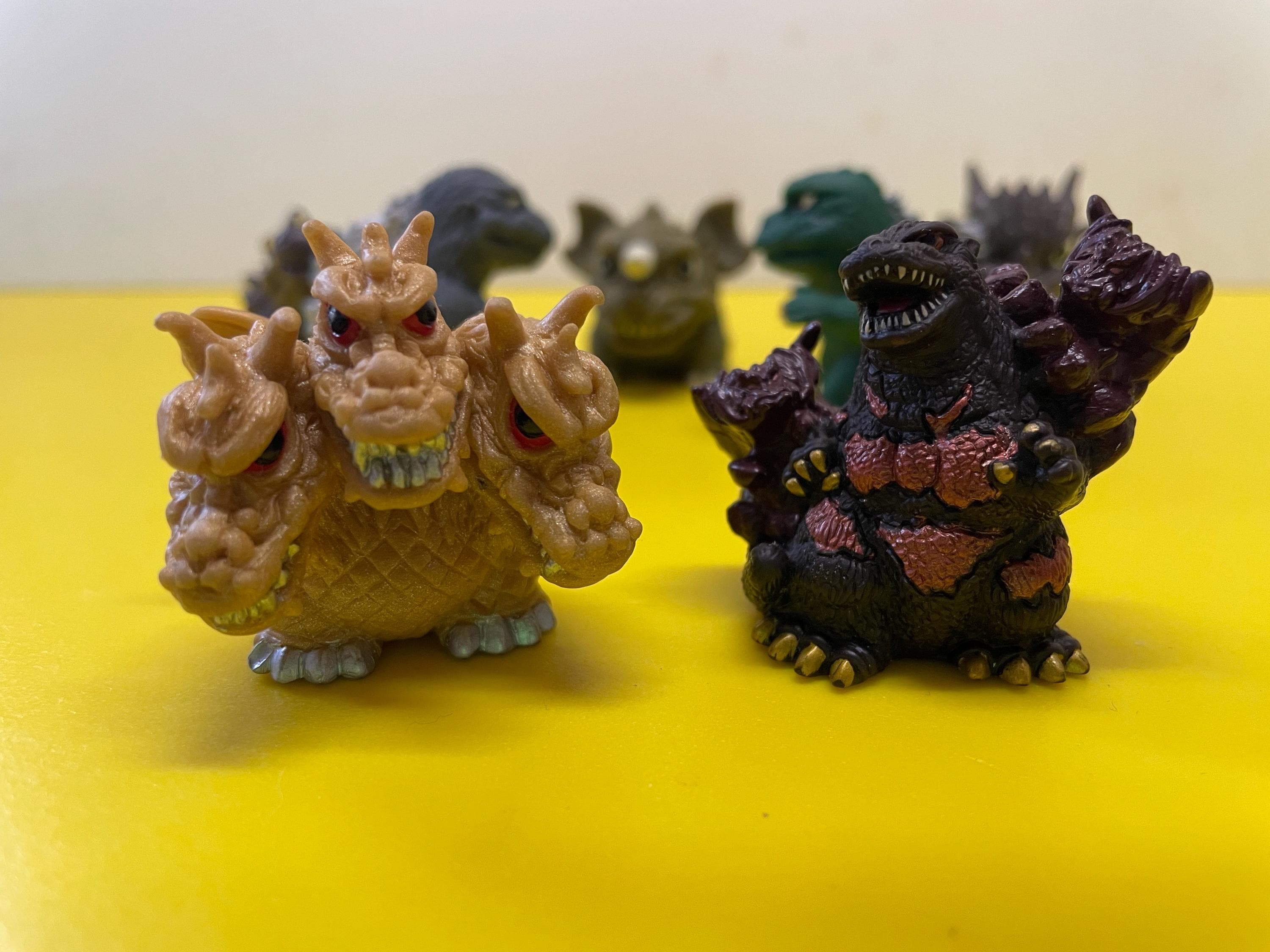 Godzilla Finger Puppets 7 Types Vintage Mini Figure Japan Height 1.5 ...