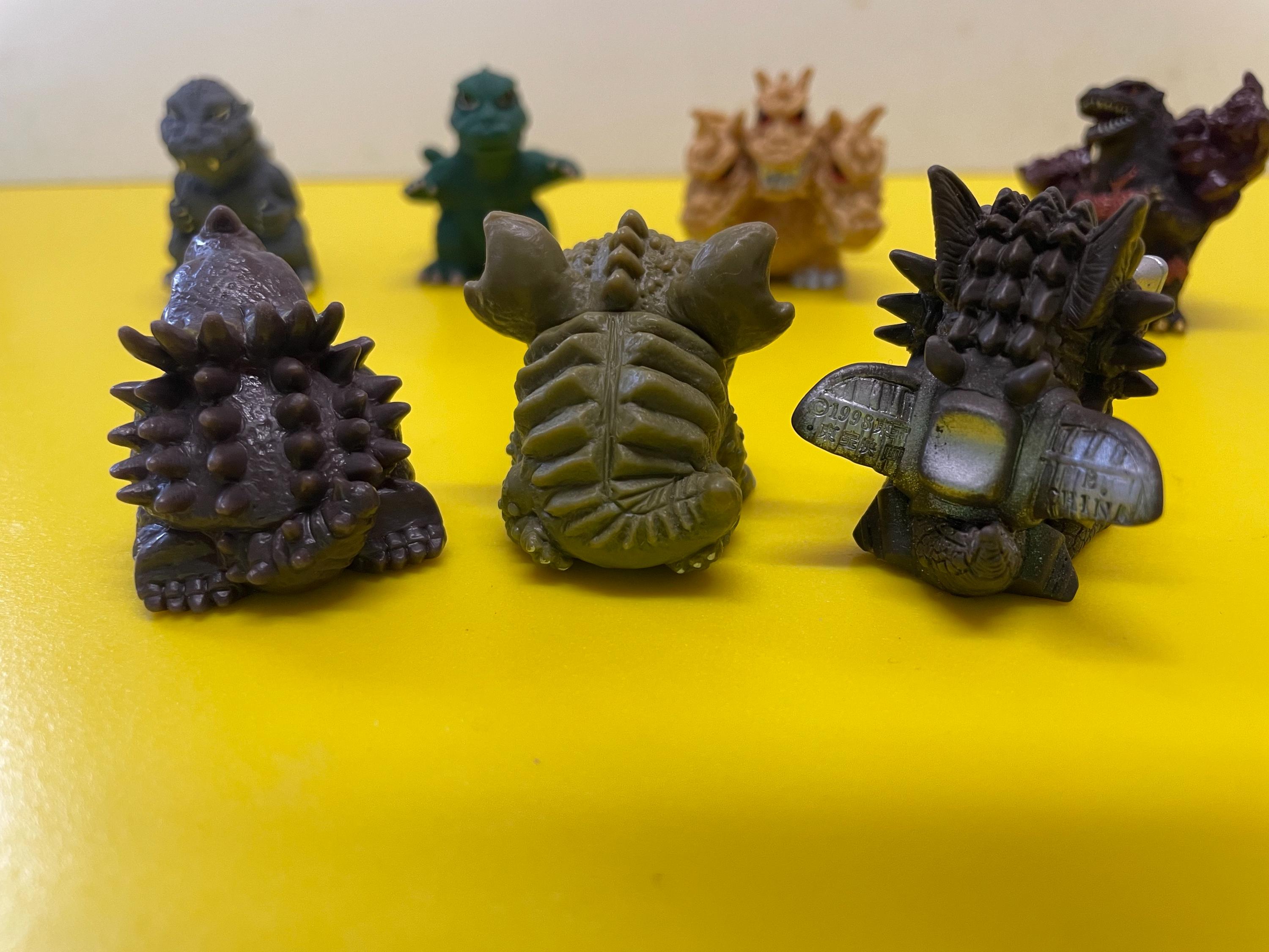 Godzilla Finger Puppets 7 Types Vintage Mini Figure Japan Height 1.5 ...
