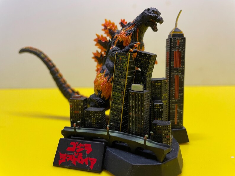 Godzilla Zenshu Vintage Kaiju Diorama Mini Figure Godzilla Vs Destroya ...