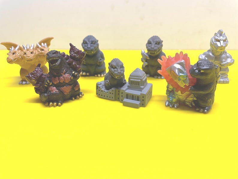 Godzilla Finger Puppets 7 Types Vintage Mini Figure Japan 1.5 Inches ...