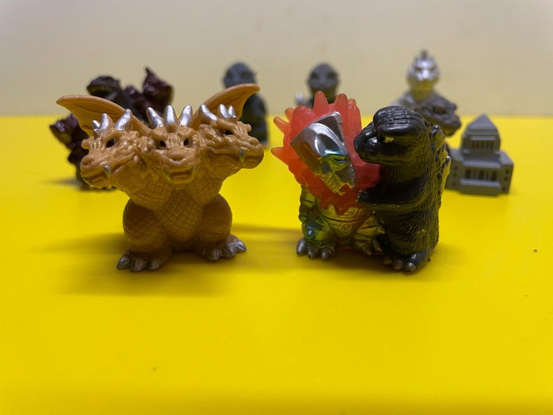 Godzilla Finger Puppets 7 Types Vintage Mini Figure Japan 1.5 Inches ...