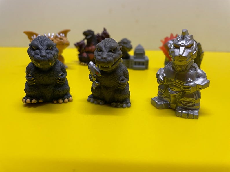 Godzilla Finger Puppets 7 Types Vintage Mini Figure Japan 1.5 Inches ...