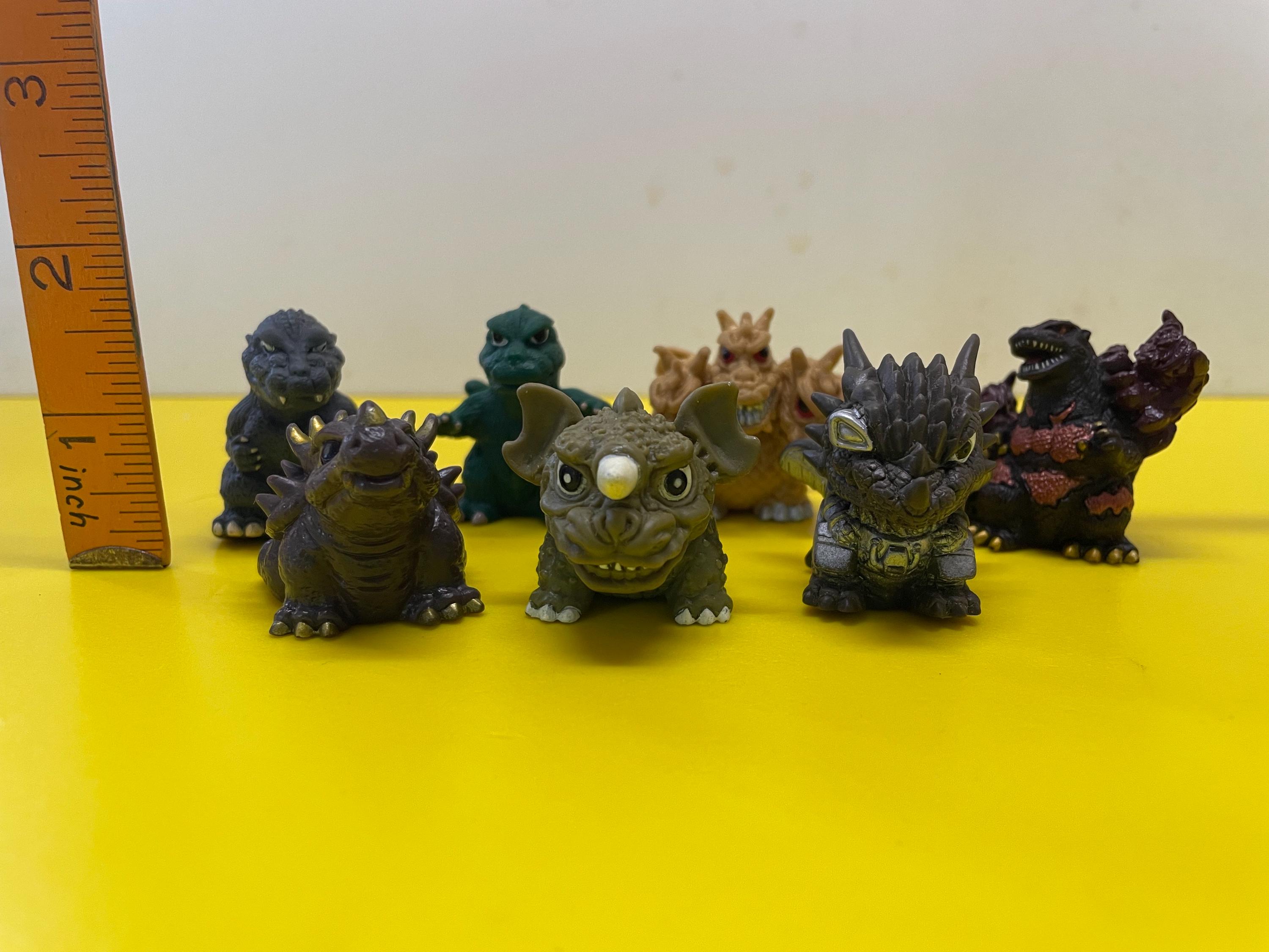 Godzilla Finger Puppets 7 Types Vintage Mini Figure Japan Height 1.5 ...