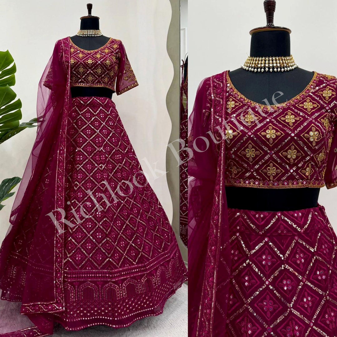 Maroon Sabyasachi Lehenga Choli,designer Lehenga,wedding Lehenga,bridal ...