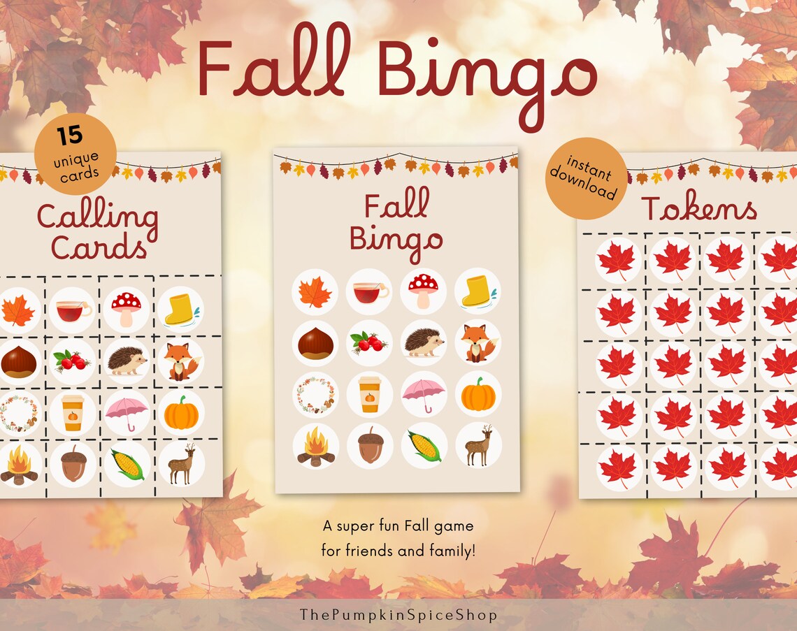 Fall Bingo, Thanksgiving Bingo, Fall Bingo Kids, Fall Activities, Fall ...