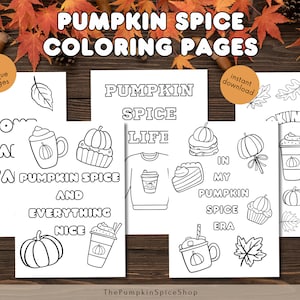 Pumpkin Spice Coloring Pages, Fall Coloring Sheets, Happy Fall Y'all ...