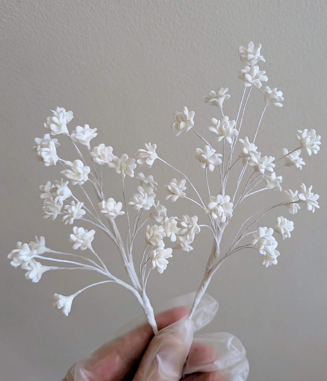 White Sugar Gypsophila, Wedding/anniversary Cake Toppers, Made to Order ...