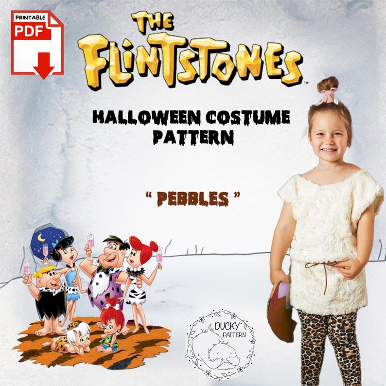 The Flintstones Pebbles Costume Pattern Toddler Hallowen Costume ...