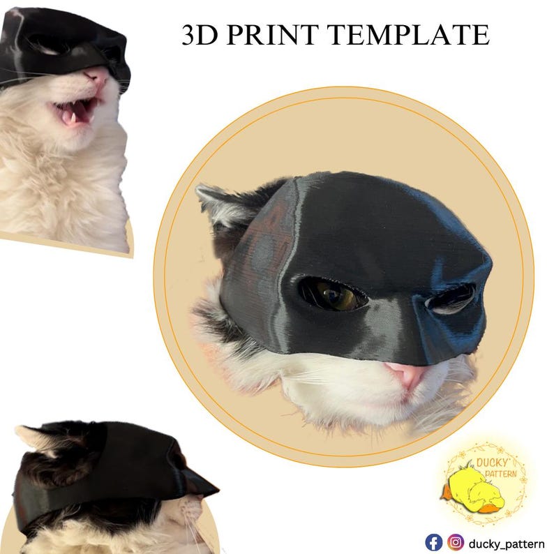 Bat-cat Mask 3D Print Template STL File Batman Cowl Dark Knight Cosplay ...