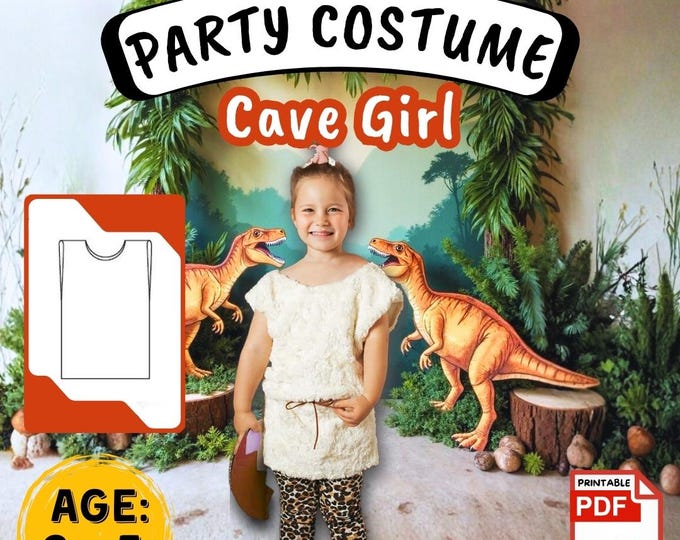 Cave Girl Costume Pattern: Toddler Stone Age Dress | DIY Birthday Party ...