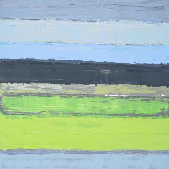 Abstract oil painting abstract landscape horizontal lines | Etsy