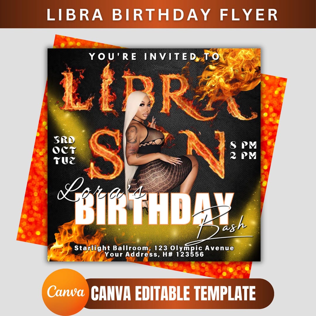 Happy Birthday Flyer, Libra Birthday Flyer, Birthday Girl, Libra Season ...