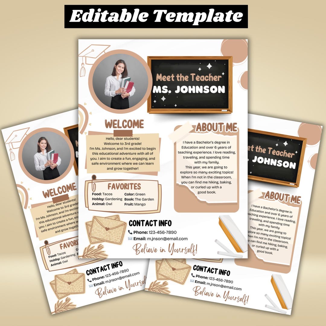 Teacher Template Meet the Teacher Flyer Neutral Theme Teacher Resource ...