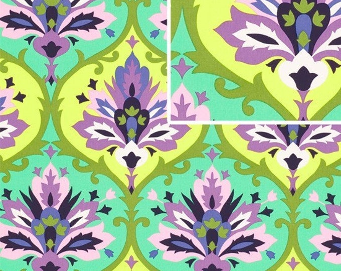 Amy Butler LOVE Oilcloth/laminated Cotton in Trumpet Flowers / Emerald ...