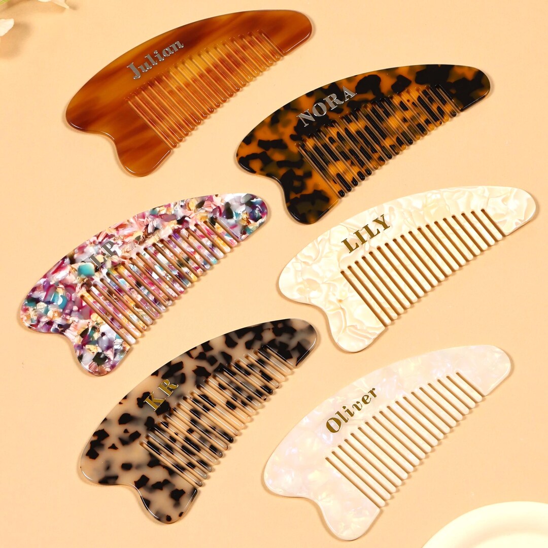 Personalization Heart-shaped Amber Hair Comb, Custom Name Wedding ...