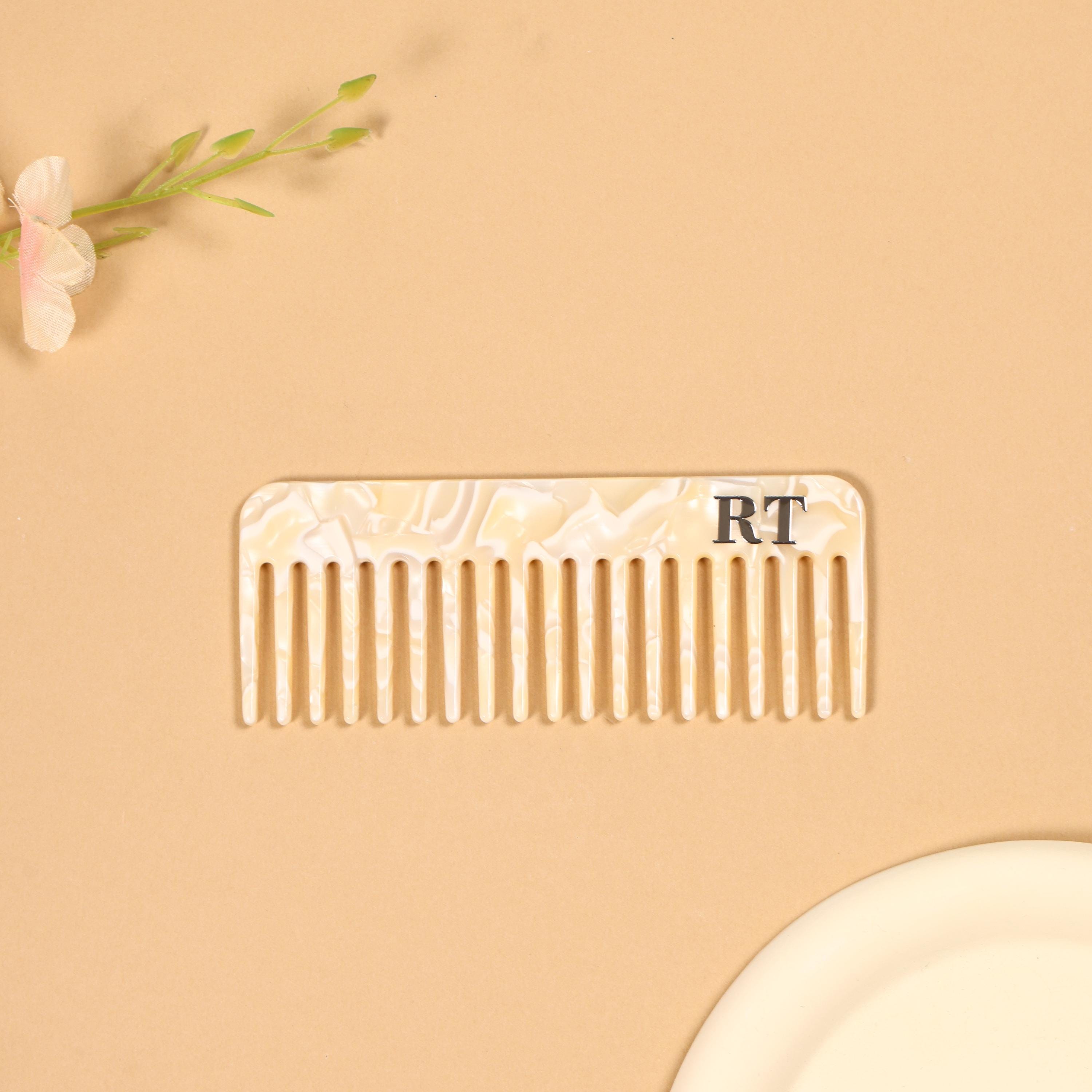 Custom Initial Amber Hair Comb, Personalized Name Acetate Hair Comb ...