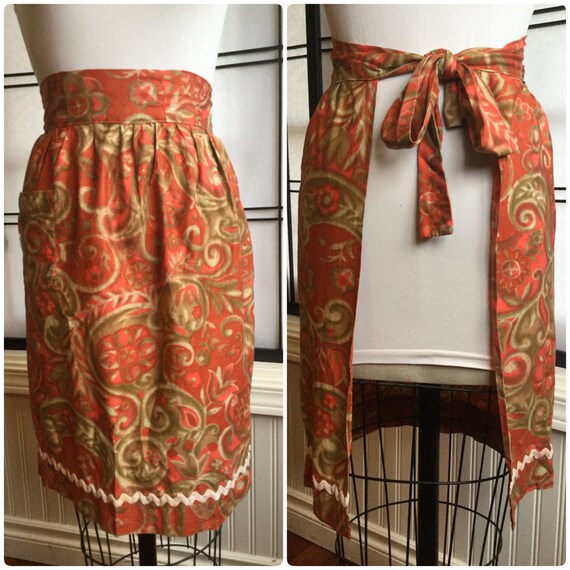 Vintage 60' Apron. Orange Summer BBQ Apron. | Etsy