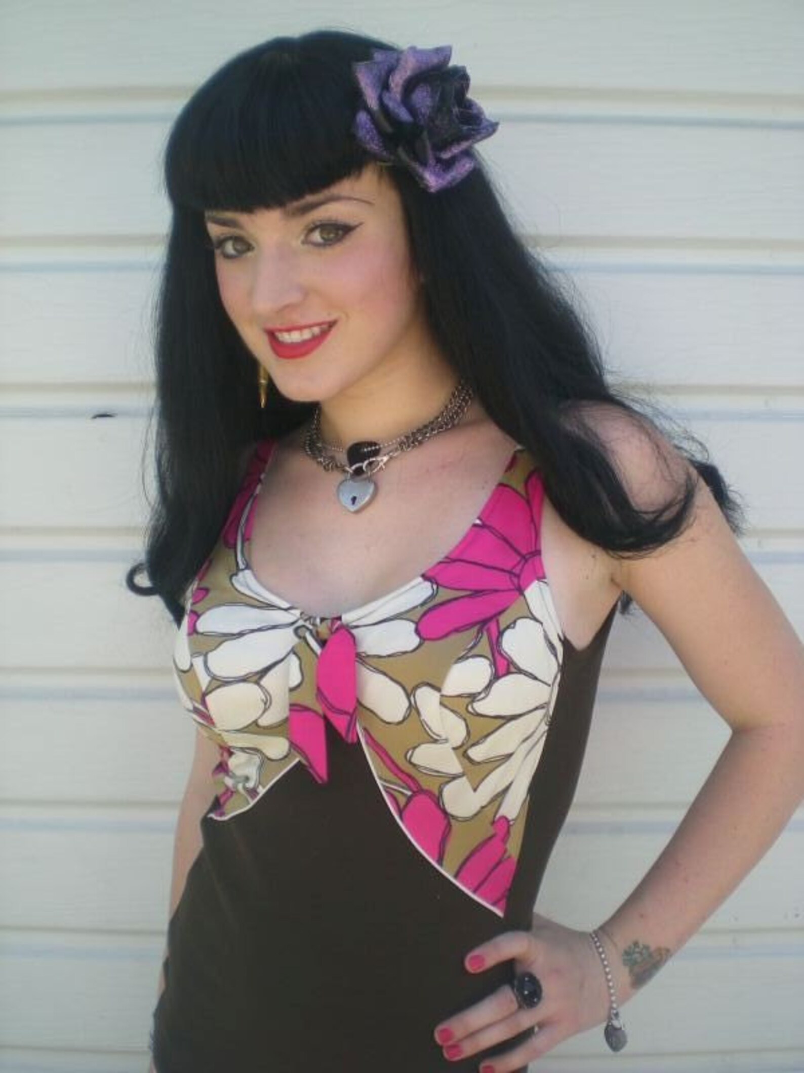 Vintage 60's Bathing Suit. Pink Floral Pin up Swim Suit. Rockabilly ...