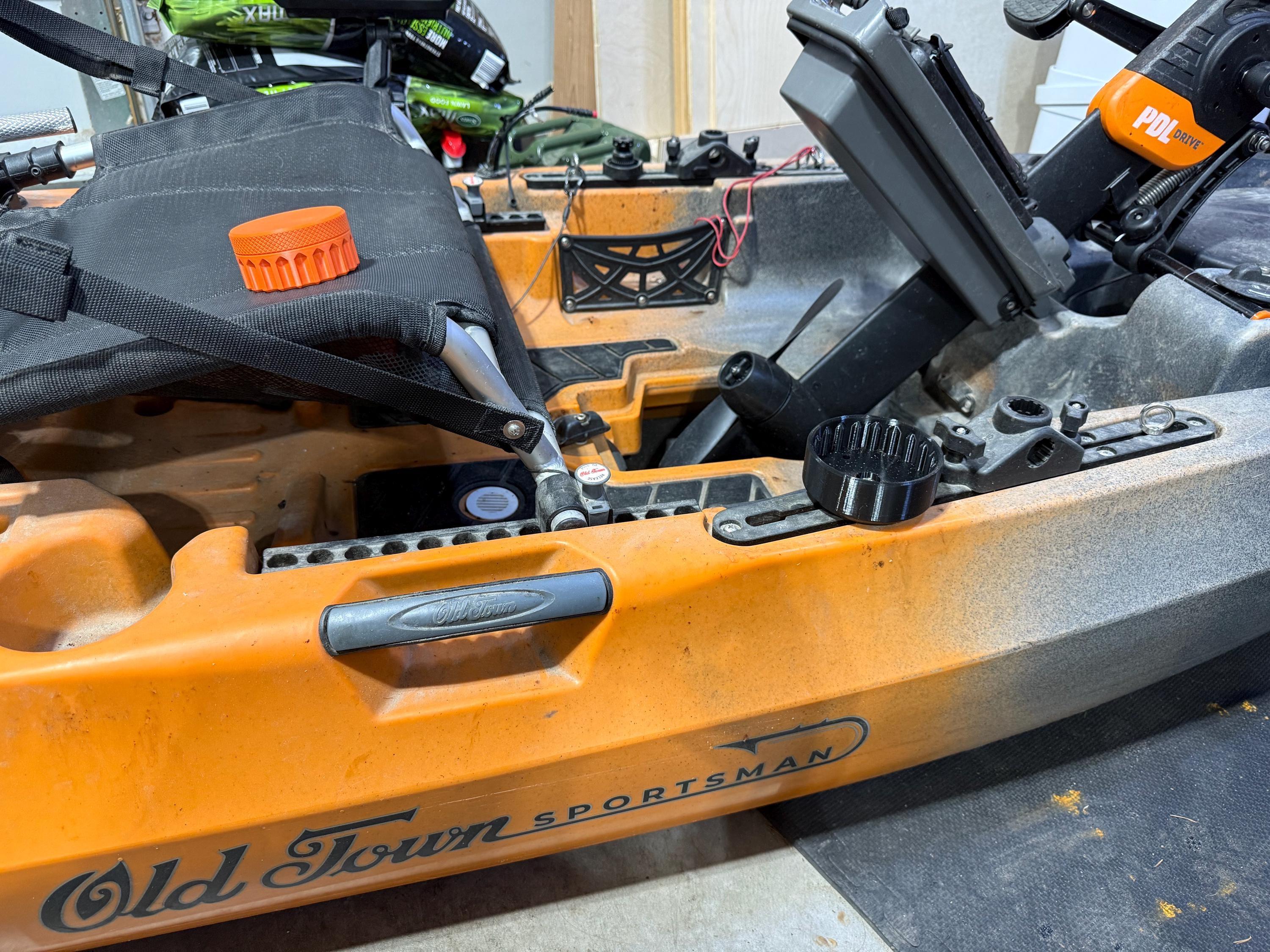 Kayak Fishing Bait Container and Track-mounted Holder - Locks in Place ...