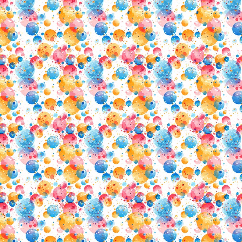 Watercolour Circles Digital Pattern Paper for Crafting and Design ...