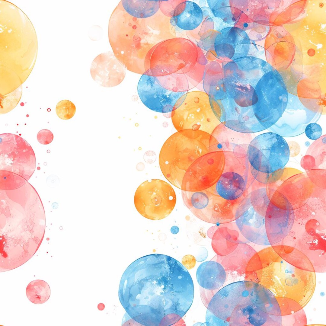 Watercolour Bubbles Digital Pattern Paper for Crafting and Design ...