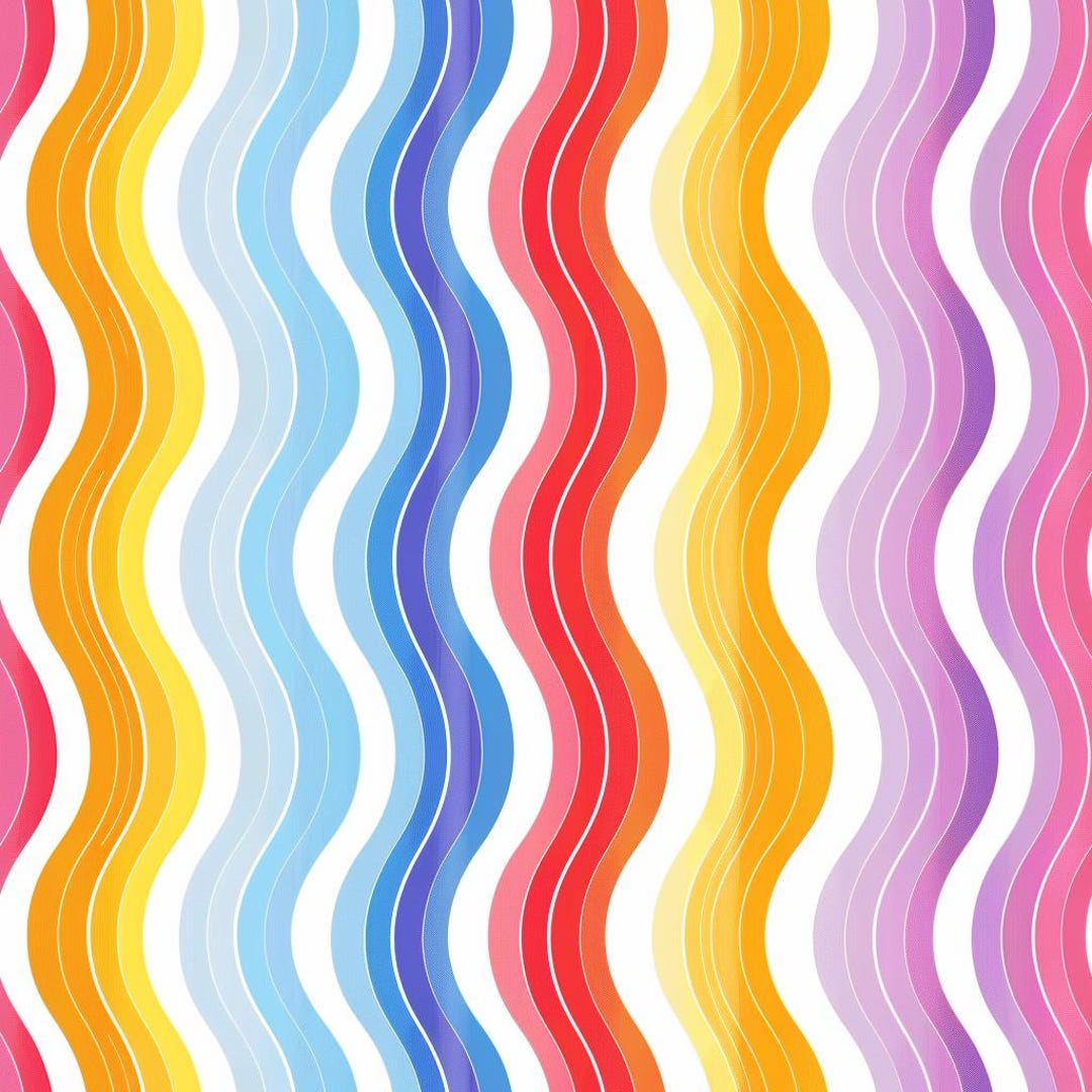 Pastel Wavy Lines Digital Pattern Paper for Crafting and Design ...