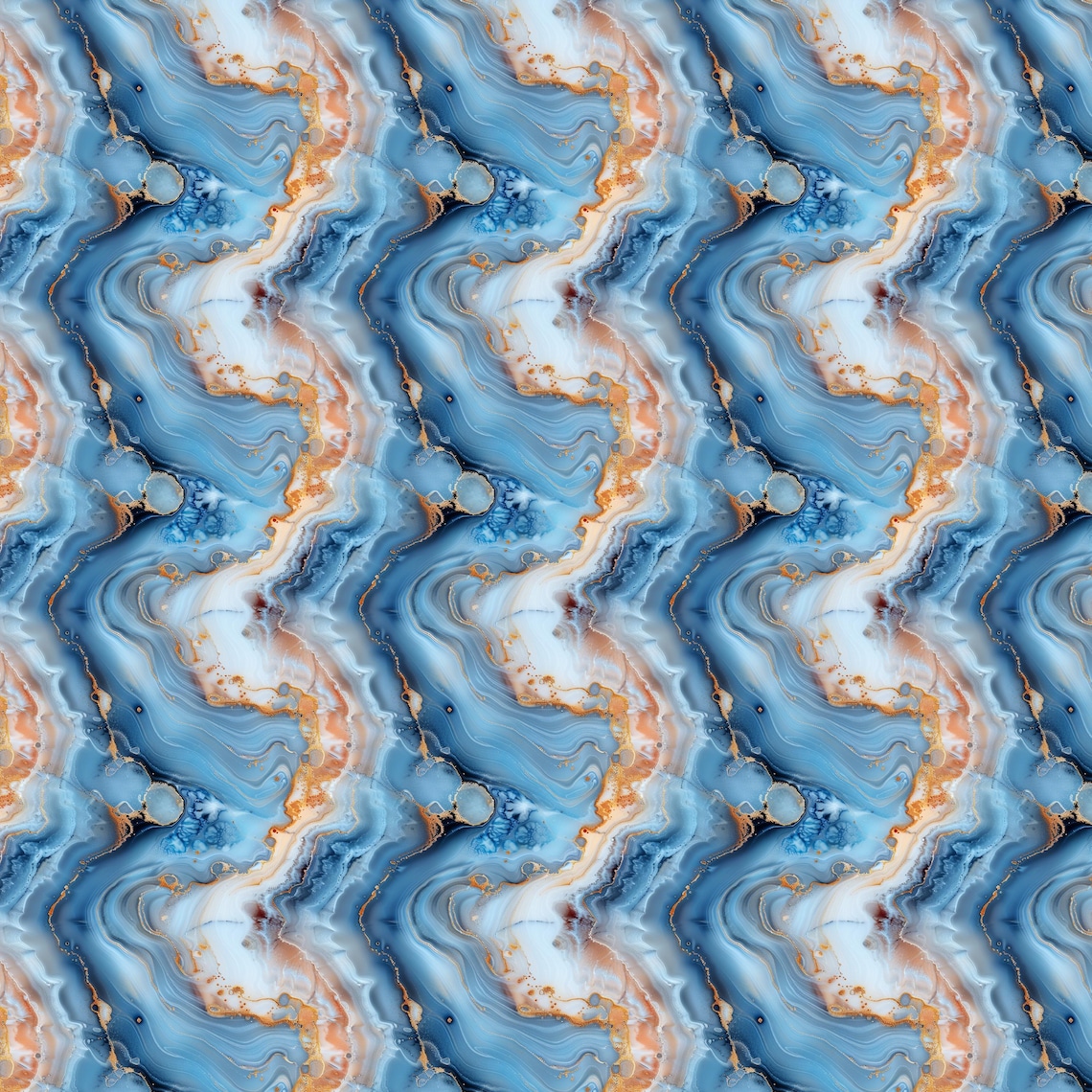Light Blue and Gold Marble Digital Pattern Paper for Crafting and ...