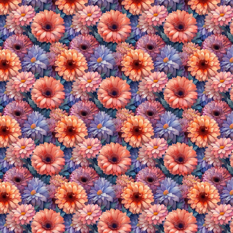 Watercolour Flowers Digital Pattern Paper for Crafting and Design ...