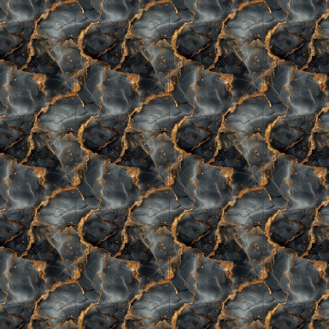 Black and Gold Marble Digital Pattern Paper for Crafting and Design ...