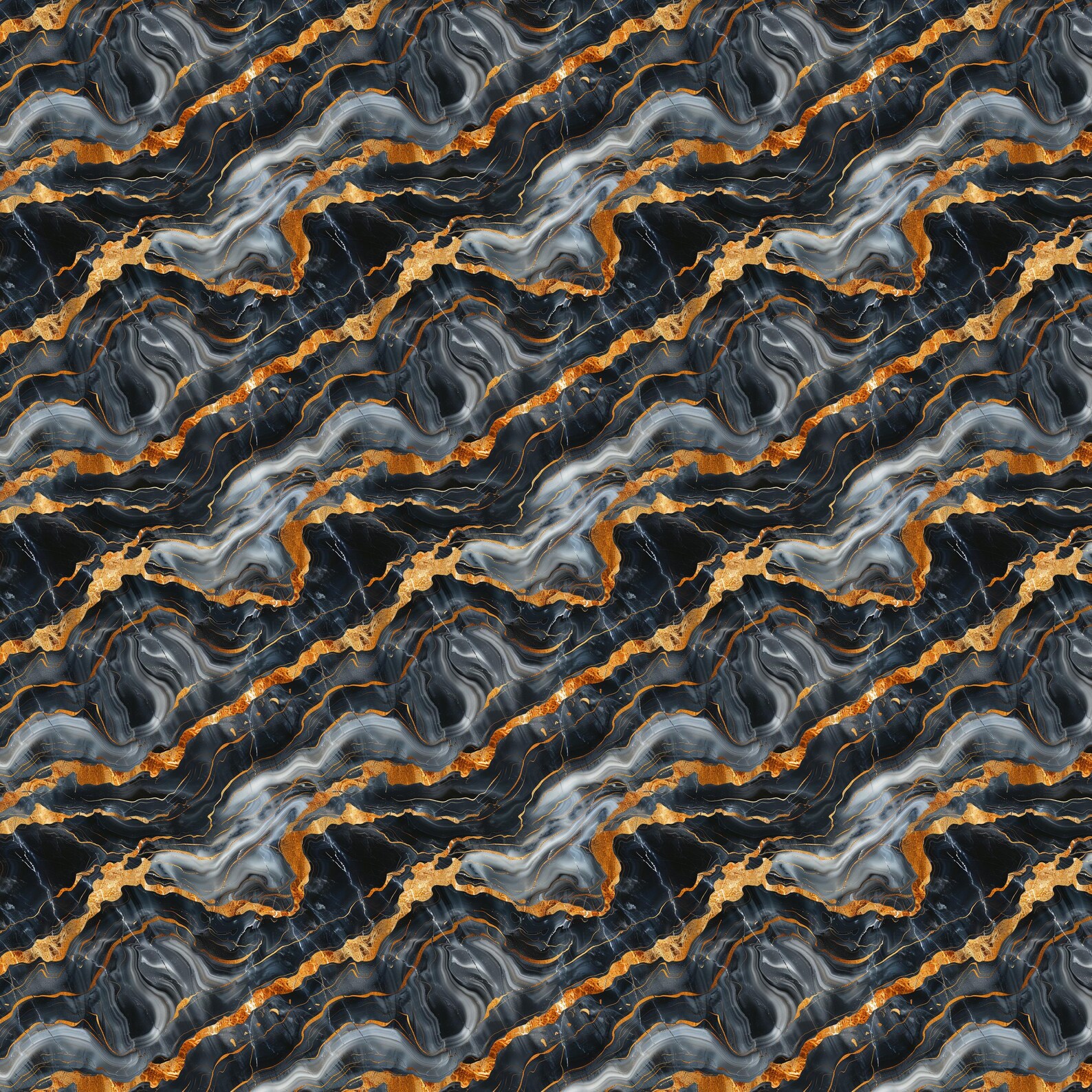 Black and Gold Marble Digital Pattern Paper for Crafting and Design ...