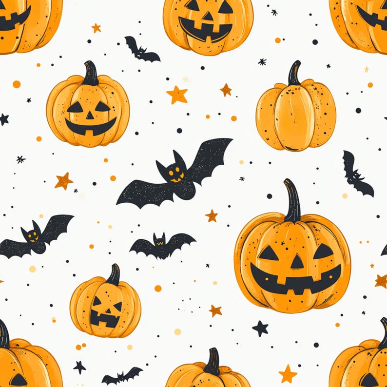 Halloween Digital Seamless Pattern Paper | Halloween Digital Download ...