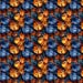 Blue and Orange Watercolour Jungle Leaves Digital Pattern Paper for ...
