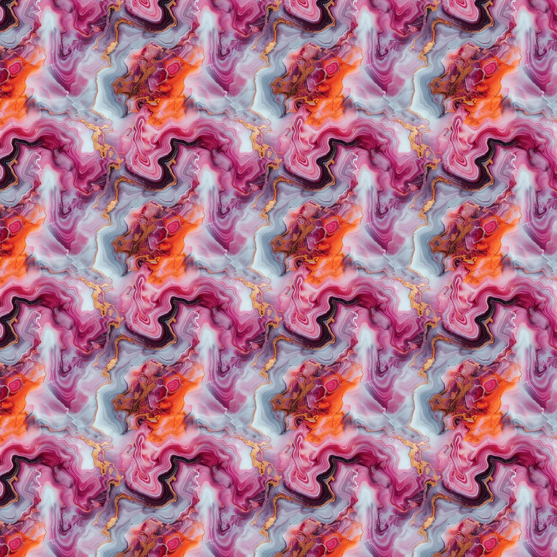 Rose Pink and Gold Marble Digital Pattern Paper for Crafting and Design ...