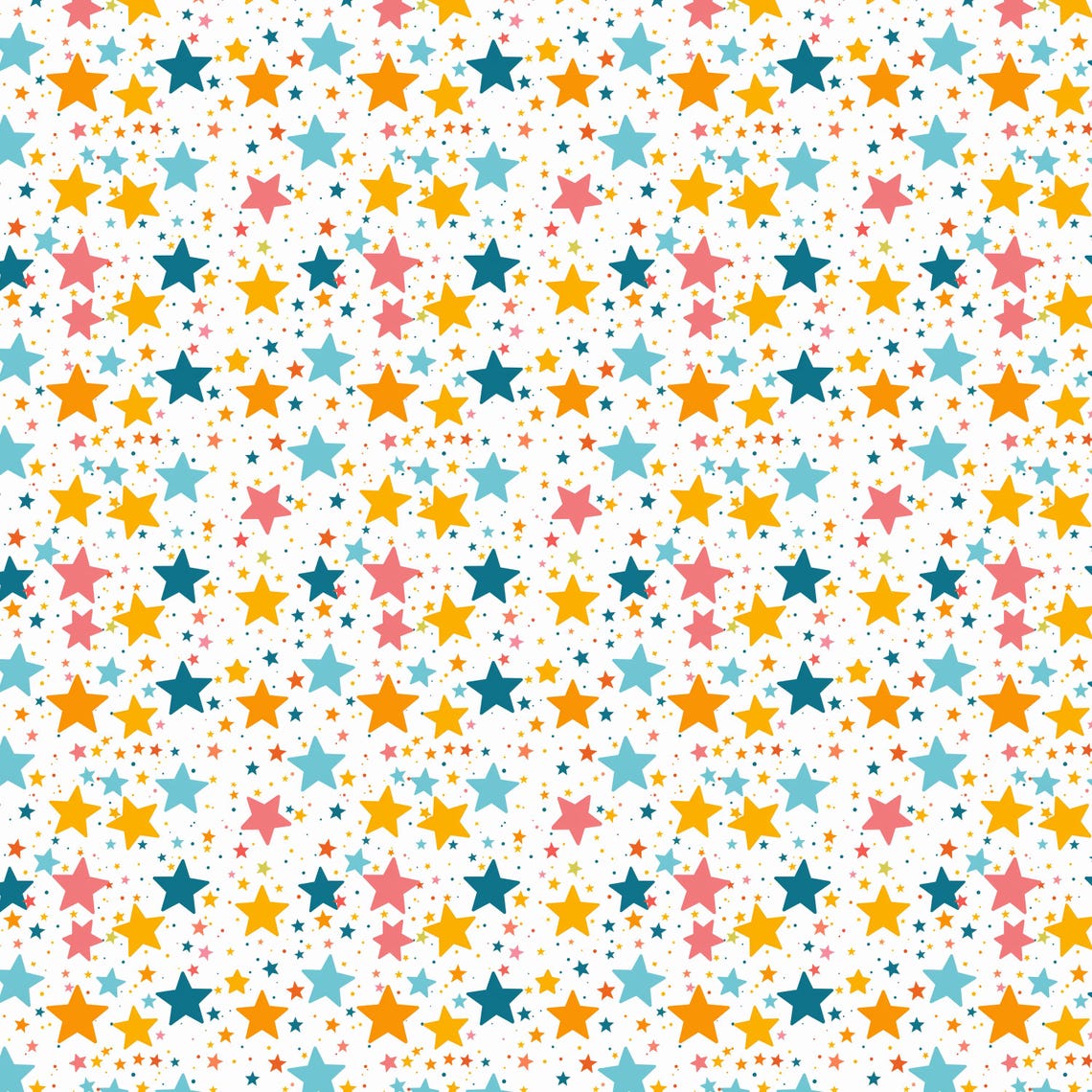 Pastel Stars Digital Pattern Paper for Crafting and Design Projects. 12 ...