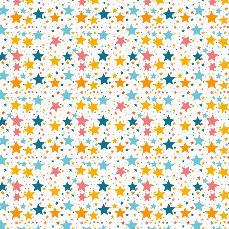 Pastel Stars Digital Pattern Paper for Crafting and Design Projects. 12 ...