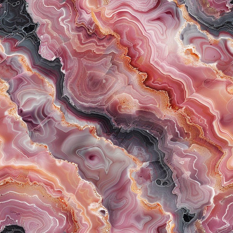 Pink Marble Digital Pattern Paper for Crafting and Design Projects. 12 ...