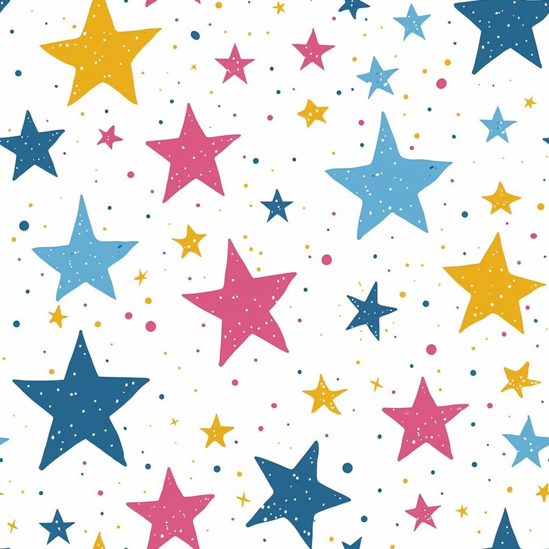 Pastel Stars Digital Pattern Paper for Crafting and Design Projects. 12 ...