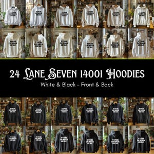 Hoodie Mockups Lane Seven White and Black, Front and Back Mockups ...