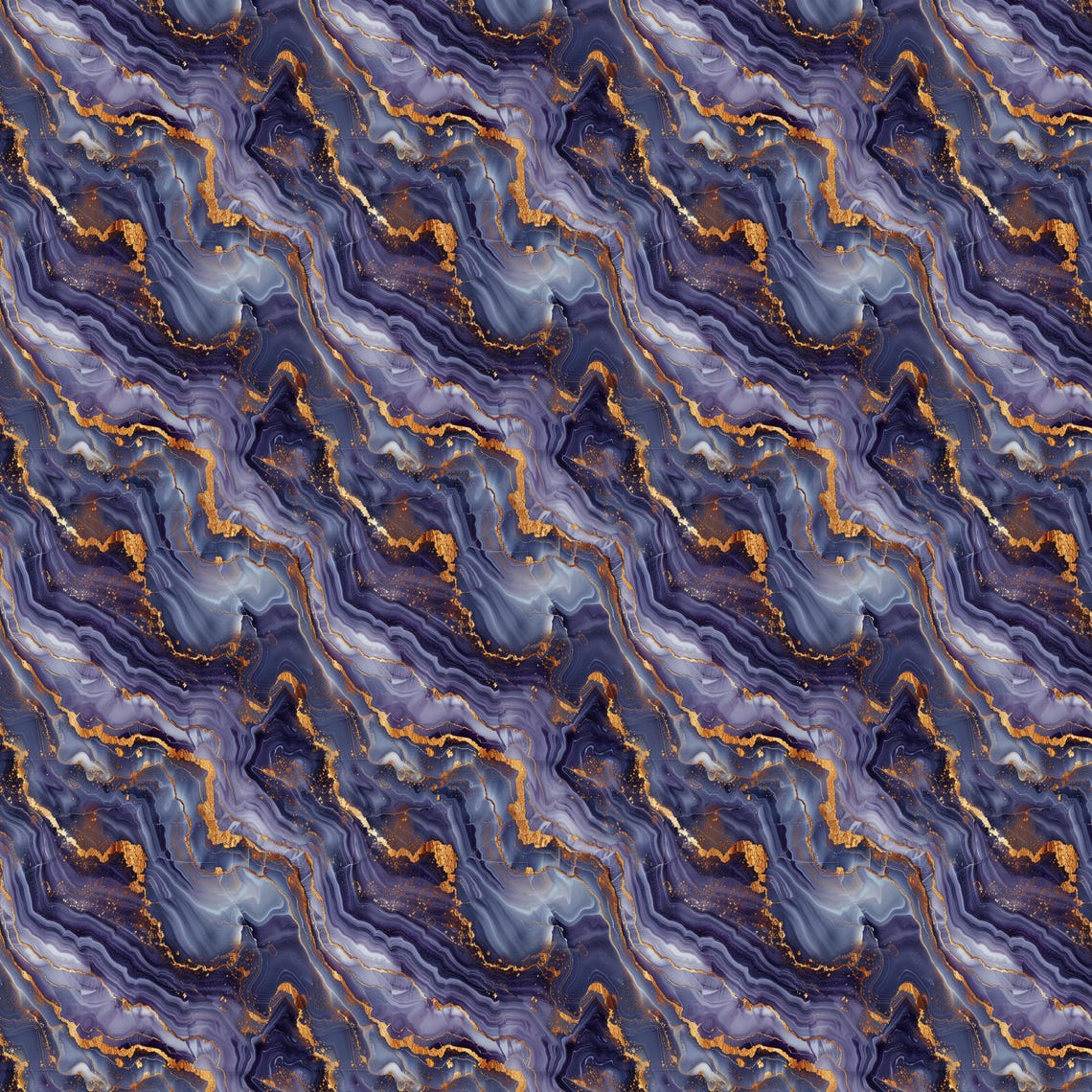 Dark Purple and Gold Marble Digital Pattern Paper for Crafting and ...