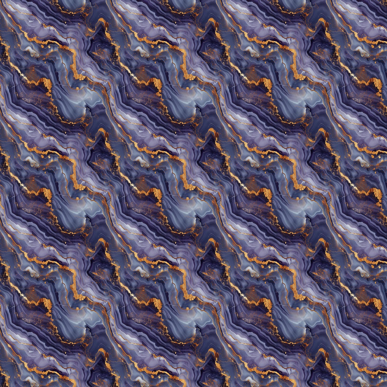 Dark Purple and Gold Marble Digital Pattern Paper for Crafting and ...