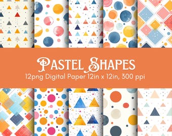 Watercolour Circles Digital Pattern Paper for Crafting and Design ...