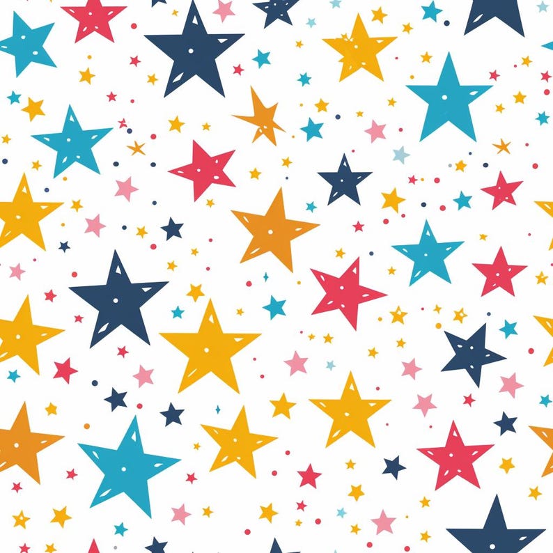 Pastel Stars Digital Pattern Paper for Crafting and Design Projects. 12 ...