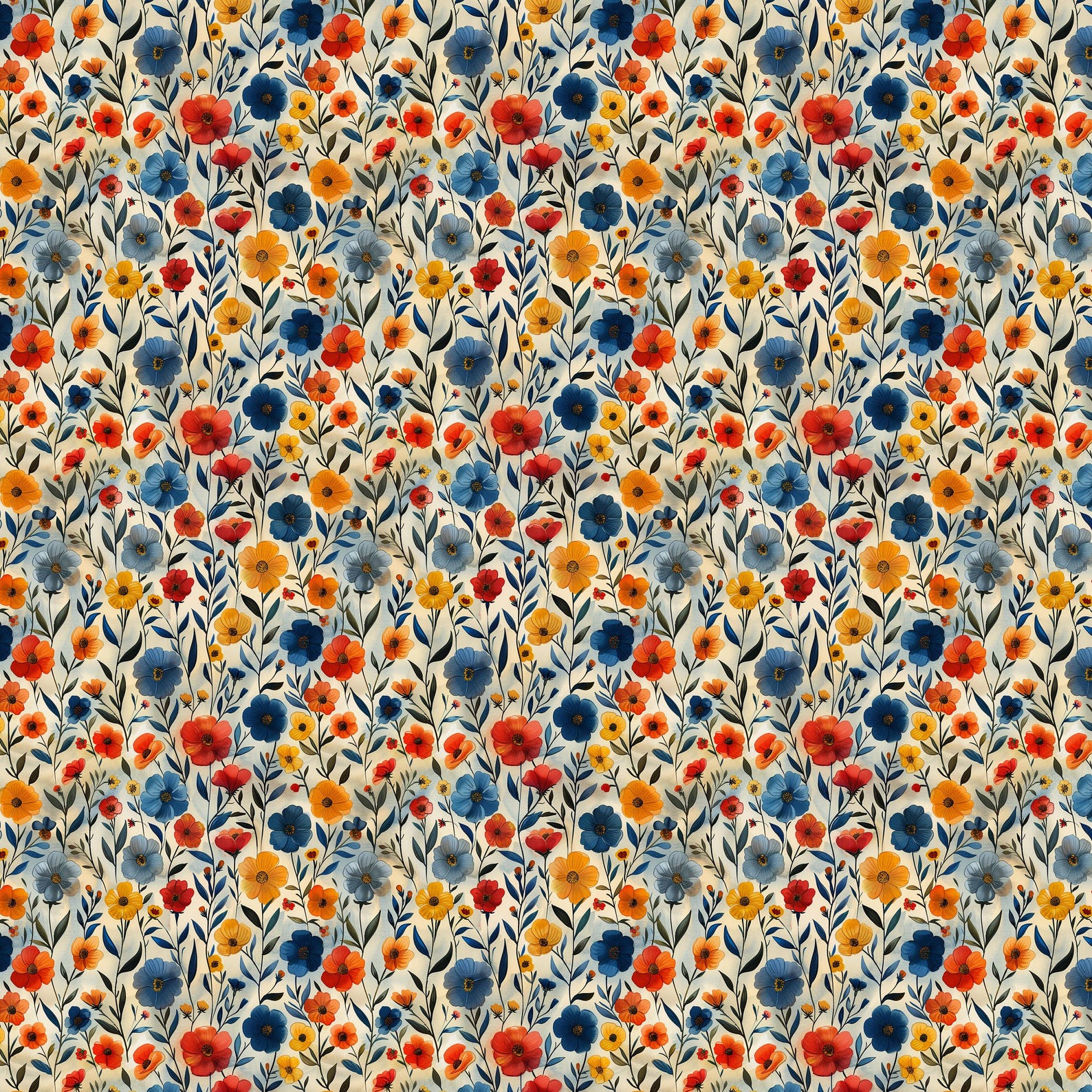 Watercolour Flowers Digital Pattern Paper for Crafting and Design ...