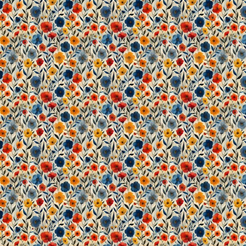 Watercolour Flowers Digital Pattern Paper for Crafting and Design ...